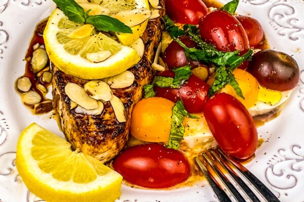 Seared White Fish with Caprese Salad - wellnesssleuth