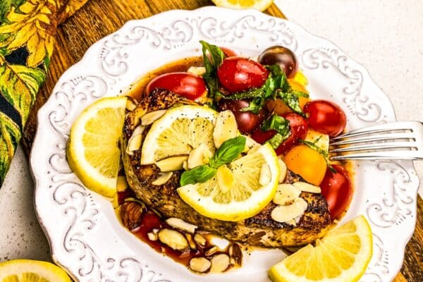 Seared White Fish with Caprese Salad - wellnesssleuth
