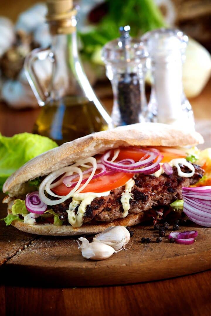 Greek Burgers w Herb-Feta Sauce - wellnesssleuth