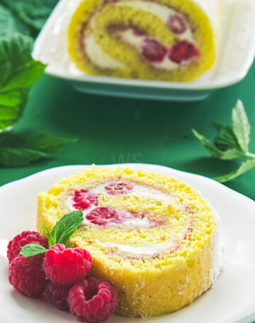 Raspberry Roulade Cake with Cream – Easy Roll Recipe - wellnesssleuth